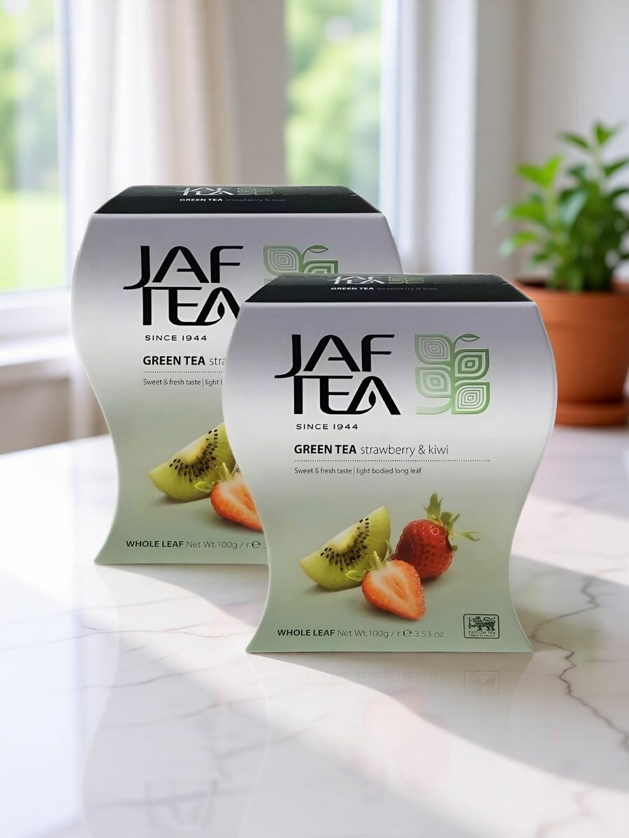 Чай зеленый Jaf Tea Strawberry & Kiwi, 100 гр. - 2 штуки, листовой