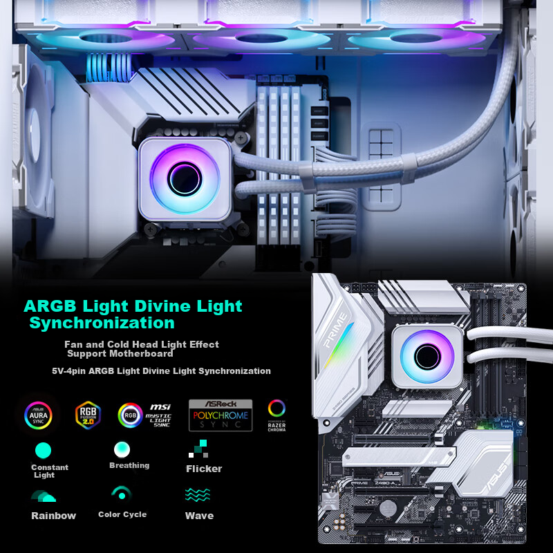 PHANTEKS Bingling D30 X2 White 420 All-in-One CPU Water Cooler 30mm Thick Fan High-Performance Pump for LGA1700 AM5