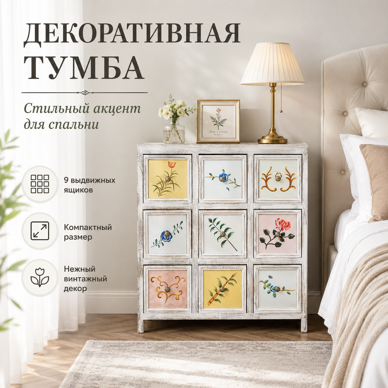 Комод , универсальный, 9 ящиков, максимальная нагрузка 200кг