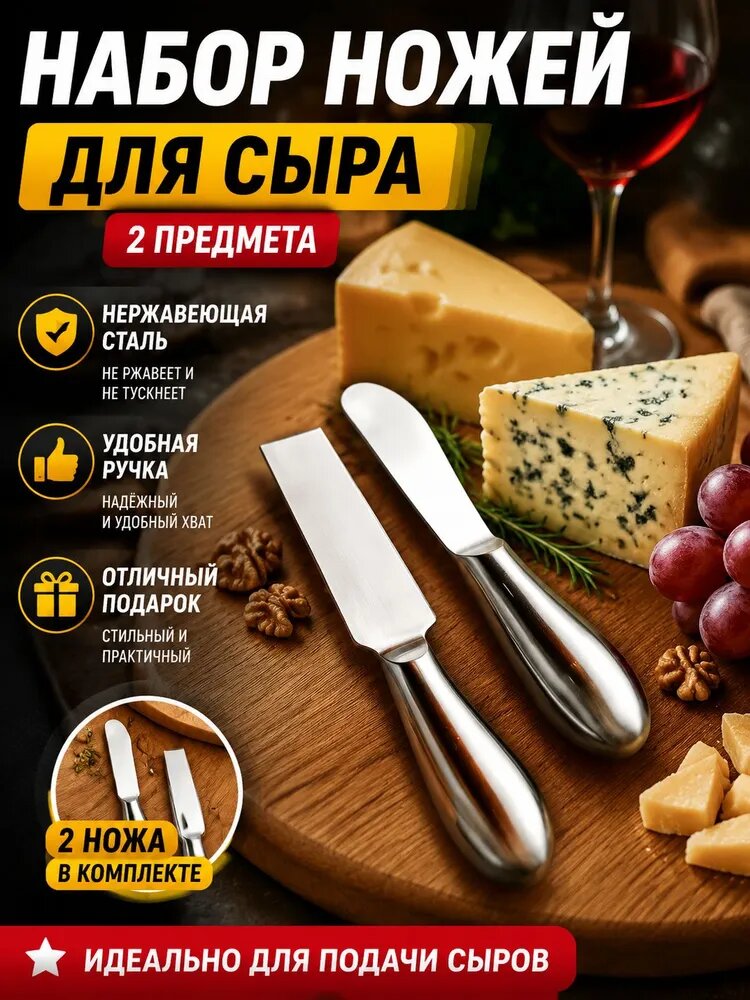 Нож десертный 2 предм. серебристый