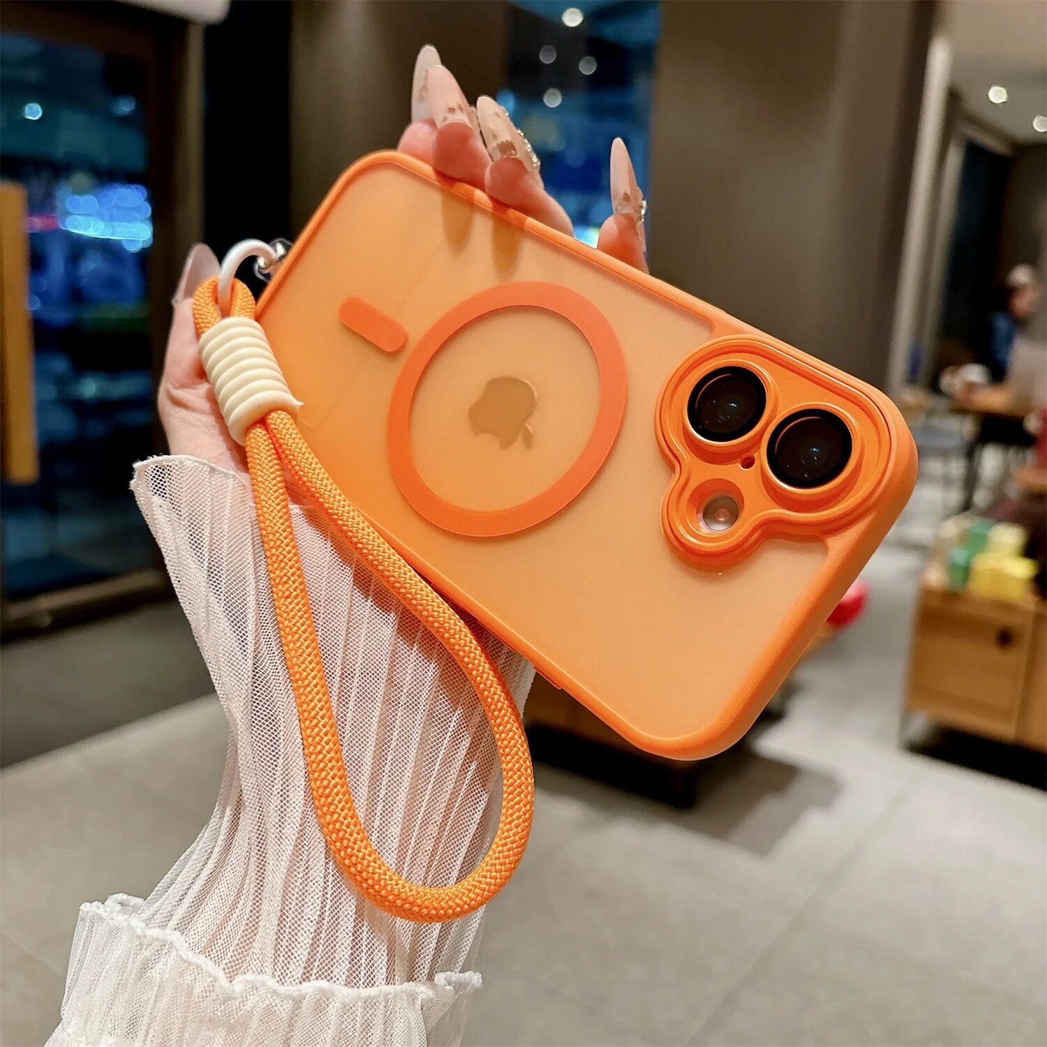 Матовый Полупрозрачный Чехол Для iPhone 16/16 Plus/Pro Max С Оранжевый, Orange, for iPhone16 ProMax