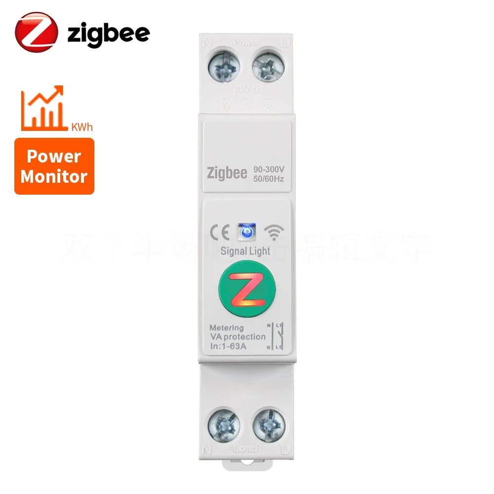 Manhot 1P+N 63A Zigbee умный автоматический выключатель 1pc zigbee