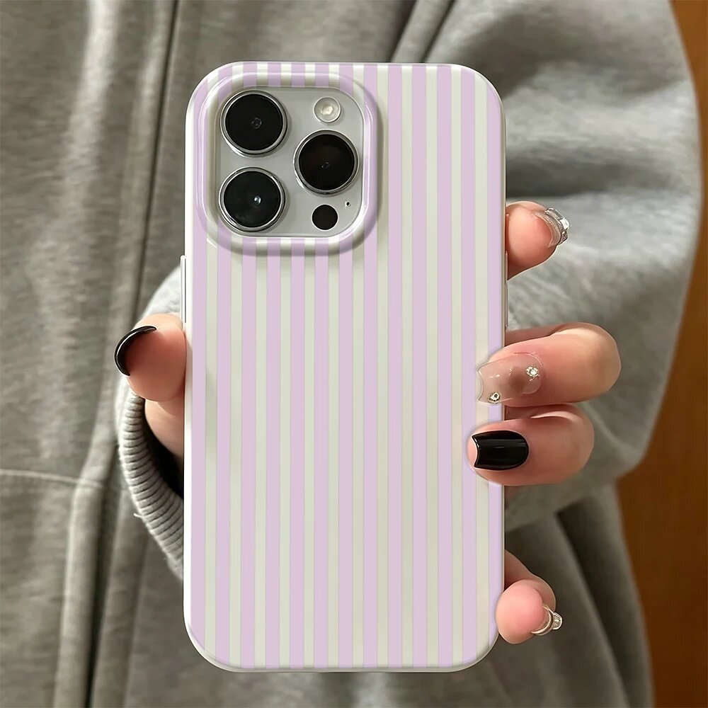 Красочный полосатый минималистичный чехол INS для iPhone 17 AIR 16 15 14 Белый, White, For iphone 13