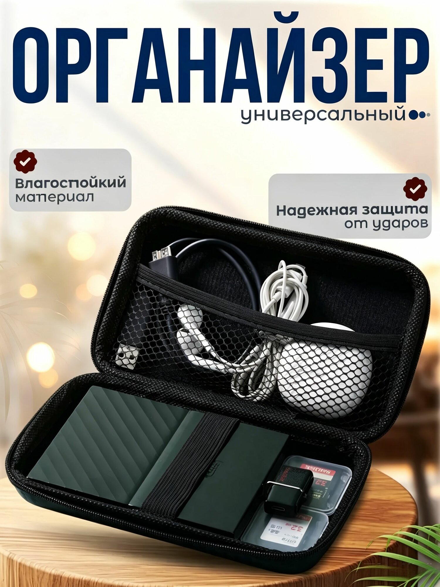 Чехол для Power Bank, органайзер для внешнего аккумулятора повербанка, жесткого диска