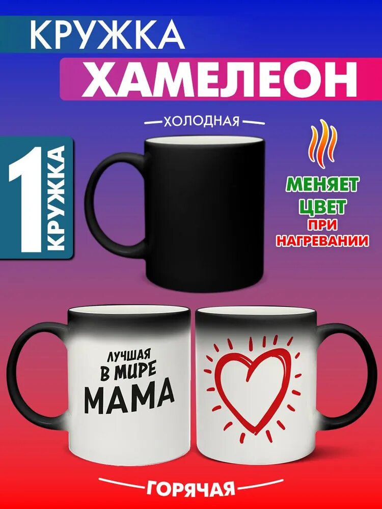 Кружка-хамелеон 330 мл "Лучшая в мире мама" (керамика)