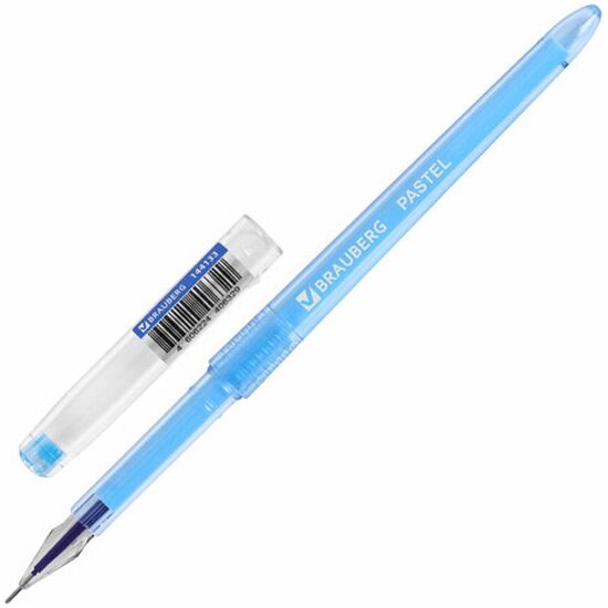 Ручка гелевая Brauberg DIAMOND PASTEL, синяя, корпус ассорти, игольчатый узел 0,5 мм, линия письма 0,25 мм, 144133