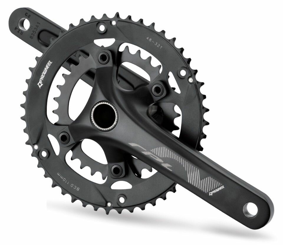 Система Prowheel RPL-521-TT14757 TREKKING 2x(9/10/11S), 48-32T, ал/ст, 175, алюм, Chainline 48, интегр. вал, черн.