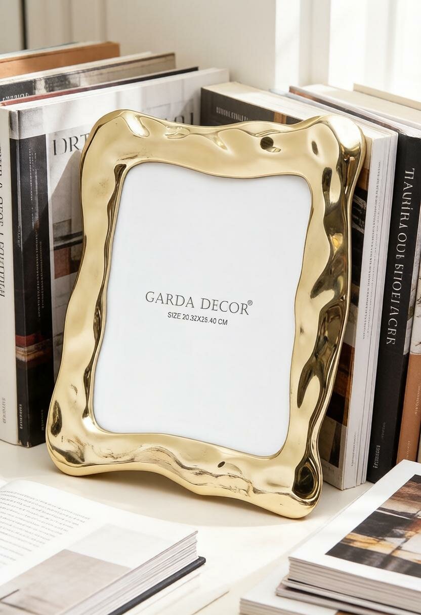 Фоторамка Garda Decor 69-21078, декоративная, высота 34см, золотая