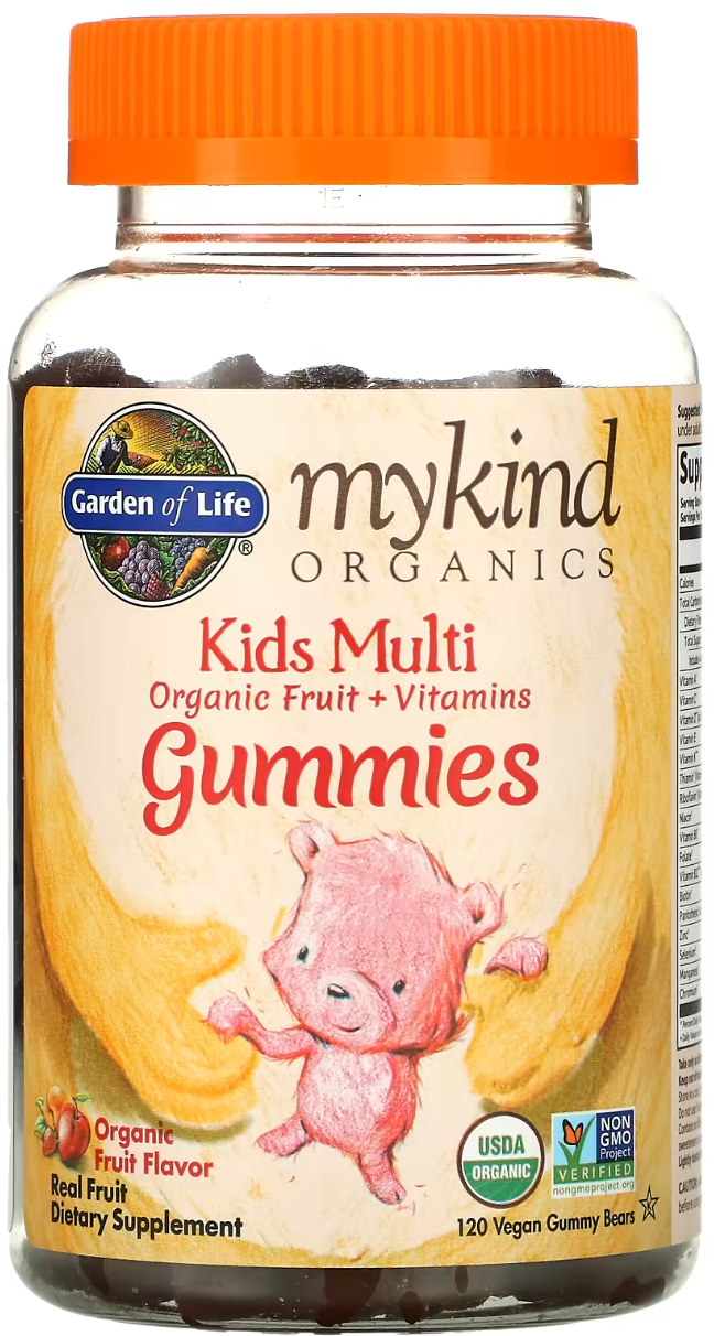 Garden of Life MyKind Organics Kids Multi, детские мультивитамины со вкусом фруктов 120шт