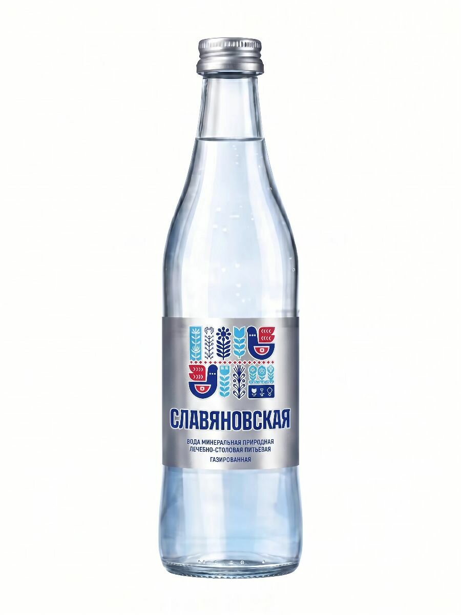Вода Слaвяновская газированная 12 шт х 0,5 л стекло