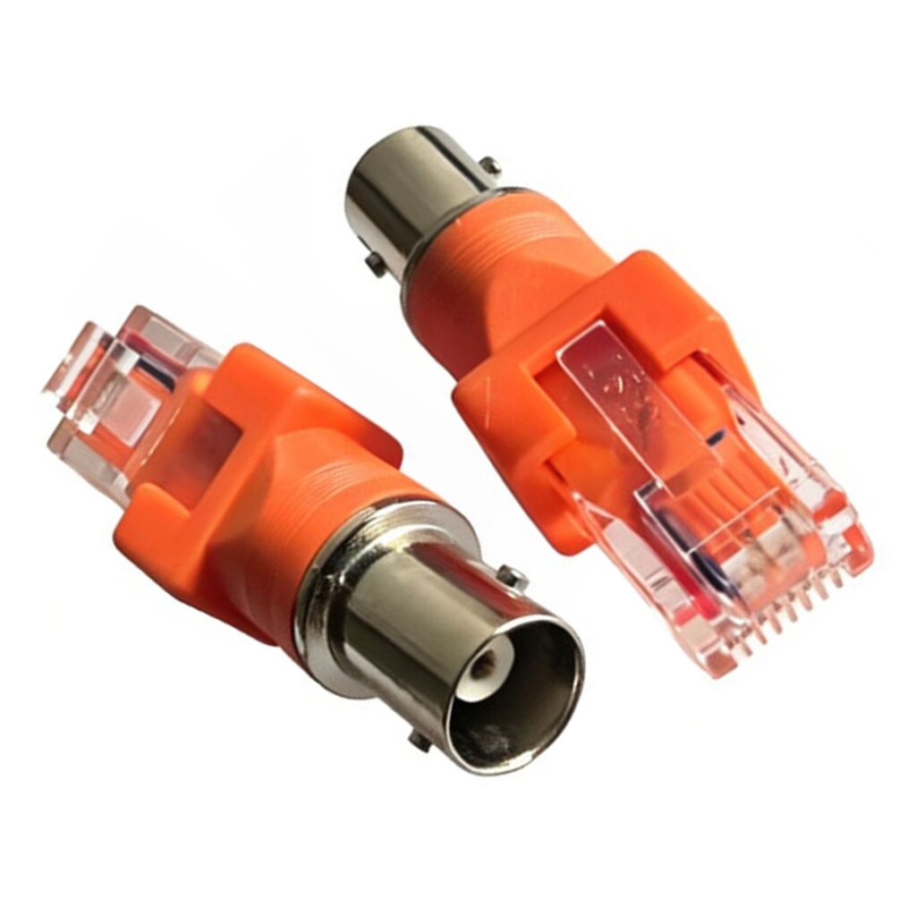2 шт. пластиковых металлических преобразователей BNC-RJ45 Кабельный наблюдатель неисправностей для коаксиального тестирования и тонер-инструмента