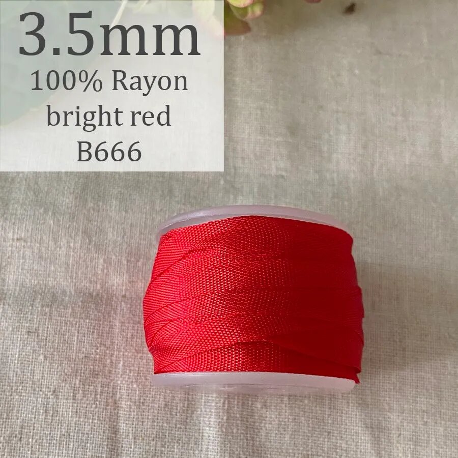 100% вискозная лента для вышивки, шитья и украшения кукол 3.5mm