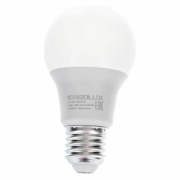 Лампа Ergolux LED-A60-12W-E27-3K (10 шт.)