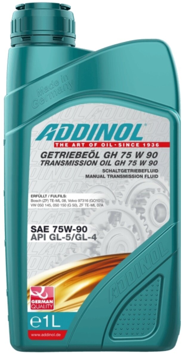 Масло трансмиссионное для МКПП Addinol Getriebeol GH 75W-90 (1л) 74300607, AD-75W90-GH-1L