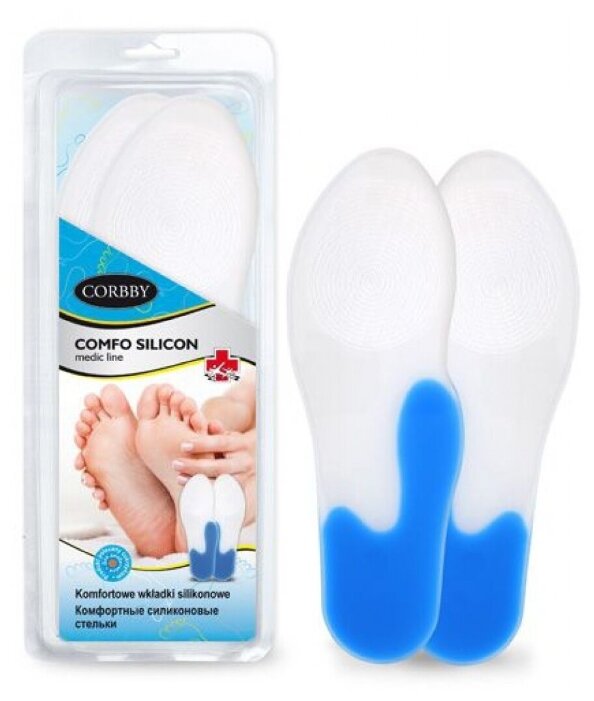 Стельки Corbby COMFO SILICON, силикон, размер 43/44, для диабетиков