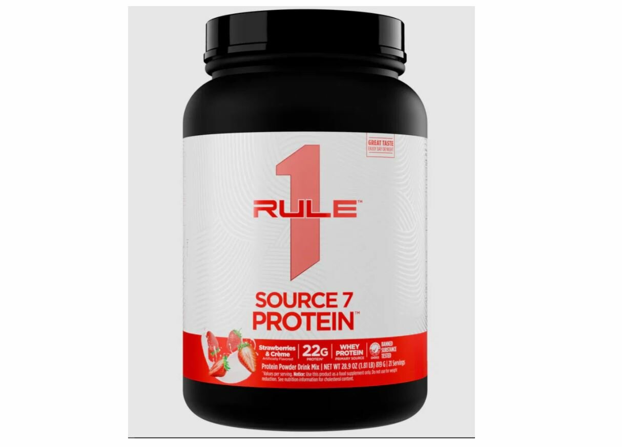 Rule One SOURCE7 PROTEIN Протеин 0.9 кг (Strawberries & Crème) Клубника со сливками