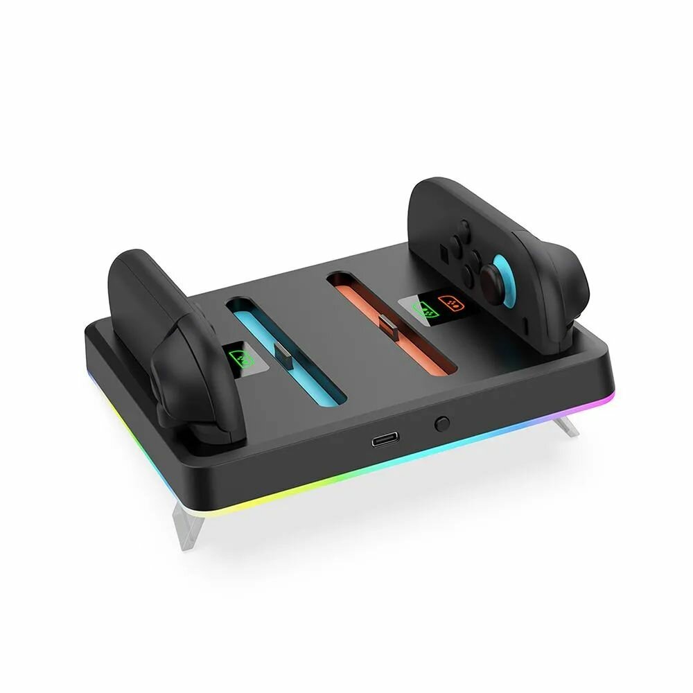 Зарядная станция DOBE для Joy-Coin 2 Nintendo Switch 2 с RGB подсветкой, TNS-3171, Черный