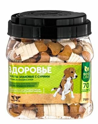 Green Qzin, Лакомство для собак, галеты-сурими из трески и злаков, 750 г