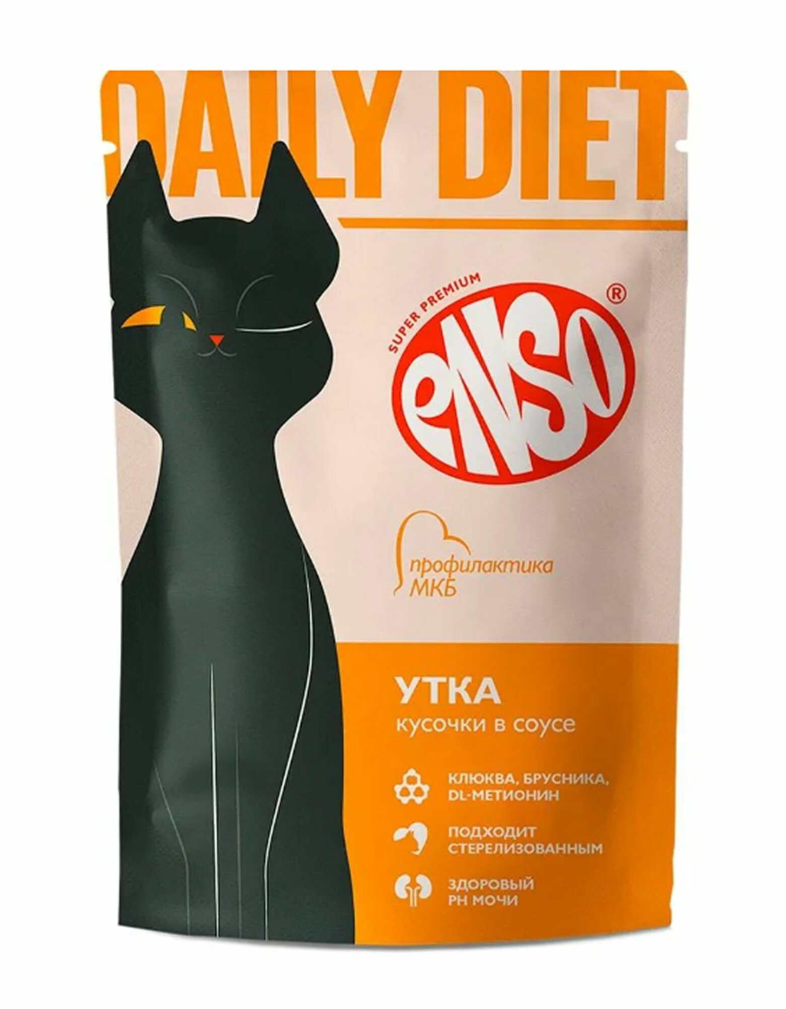 Enso Влажный корм для кошек Daily diet Утка в соусе, пауч, 85 гр