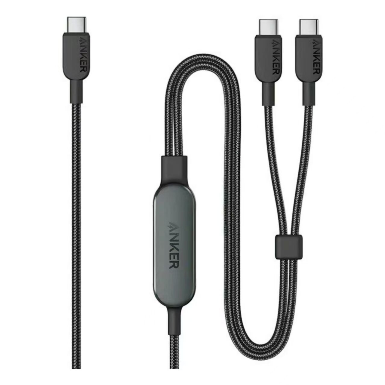 Кабель Anker 2-in-1 USB-C - USB-C 1.2 м 140W (A8895H11) черный