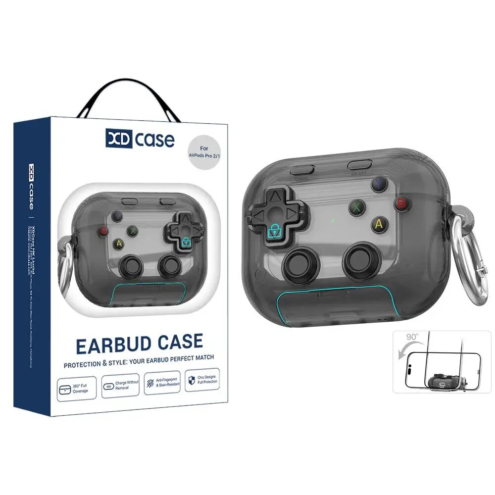 Чехол XDcase Retro Gaming Console из силикона для AirPods Pro 3/4 Pro Синий, For AirPods 4, Black