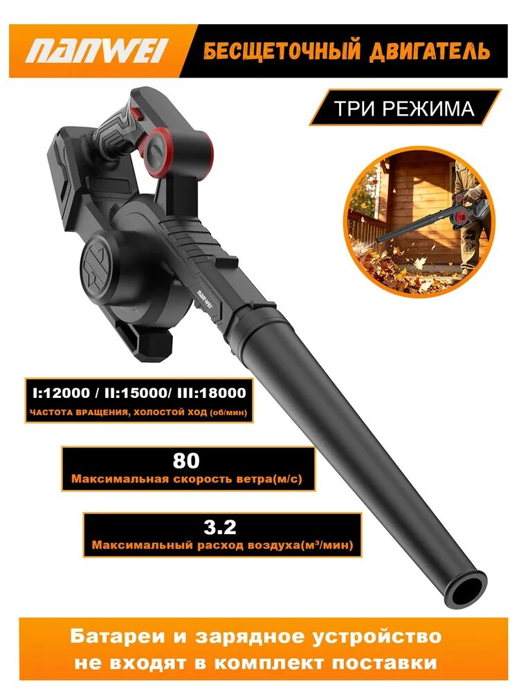 NANWEI Бесщеточный Фен с литиевой батареей 18 000 об/м