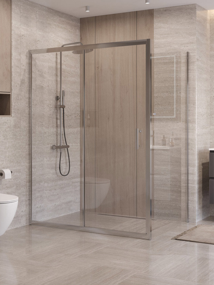 Душевой уголок BelBagno Формат (Uno) 195-AH-1-150/90-C-Cr профиль хром, стекло прозрачное