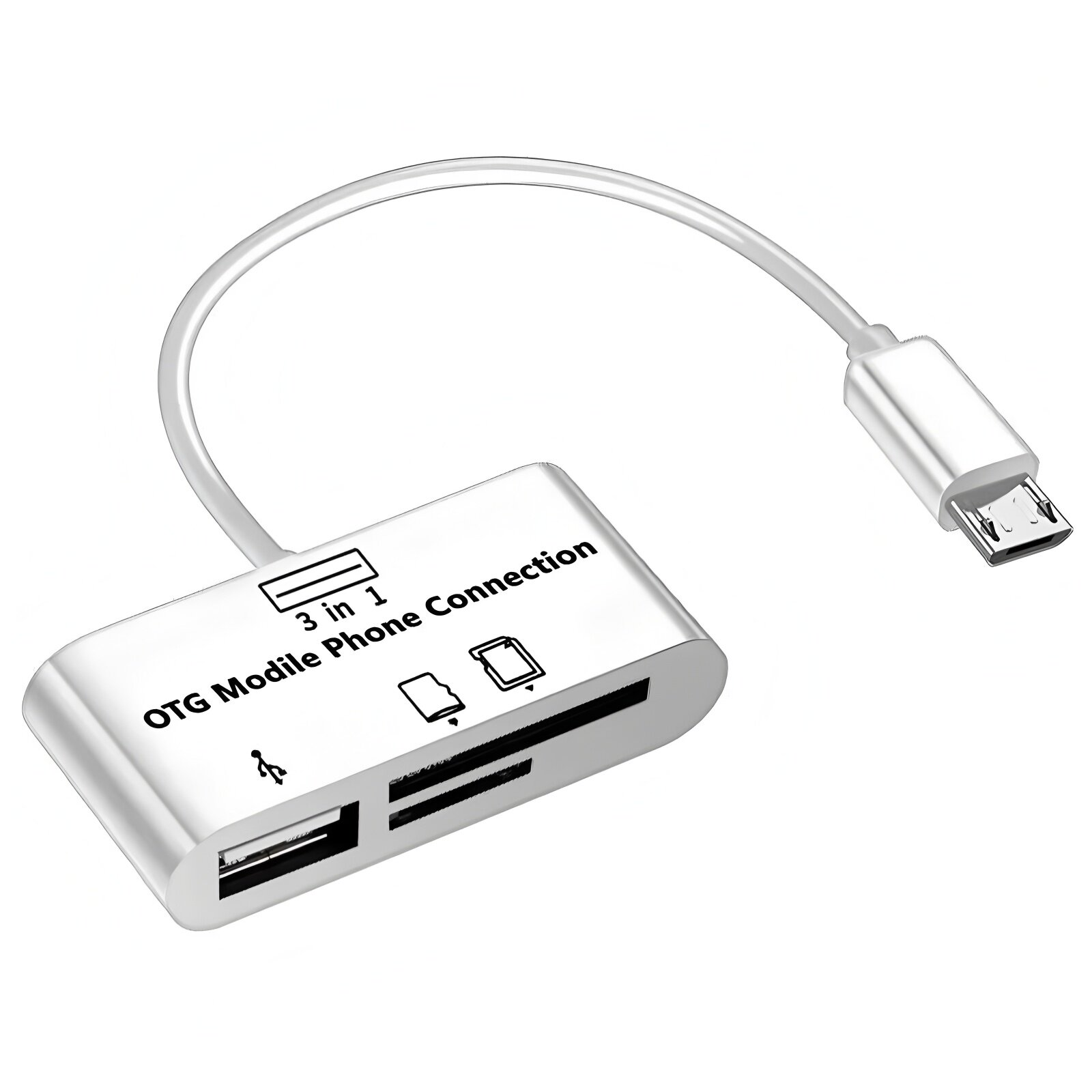 Картридер 4 в 1 универсальный USB Type C Micro USB, устройство для чтения SD-карт памяти, U-диск, OTG адаптер