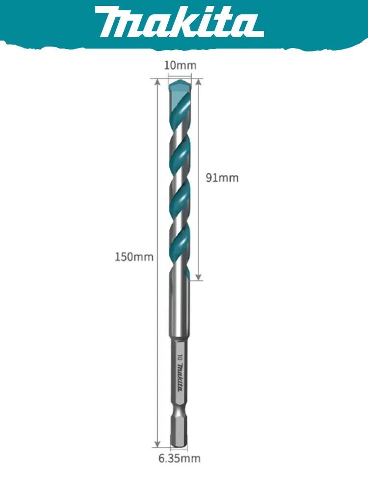 Makita Универсальное шестигранное сверло TCT для сверления дерева, керамики, плитки, металла, кирпича и стен.