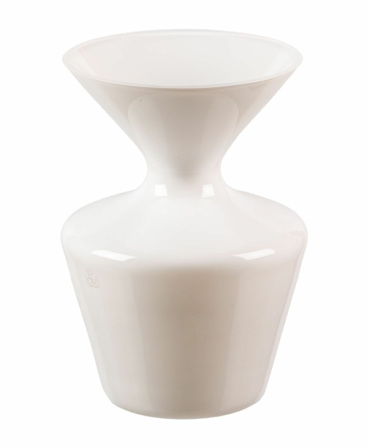 Ваза Sophienwald "White Opal", настольная, стекло, бессвинцовая, 17.5см, белая