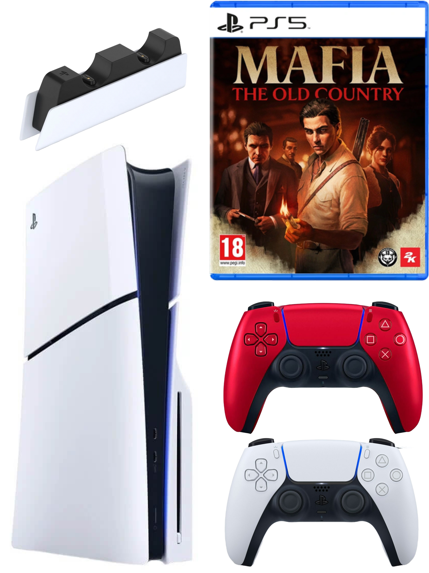 Игровая приставка Sony PS 5 Slim,1ТБ(с дисководом)+2 геймпад+Зарядная станция+MAFIA: The Old Country(подробности в чате)