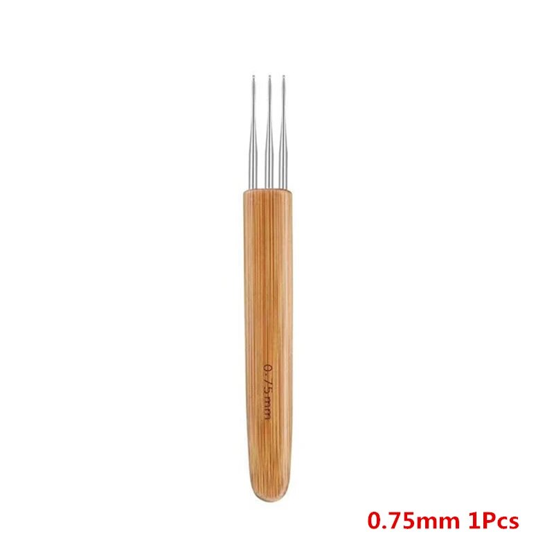 Деревянный крючок для дредов 0,5 мм/0,75 мм 0.75mm 3 hook