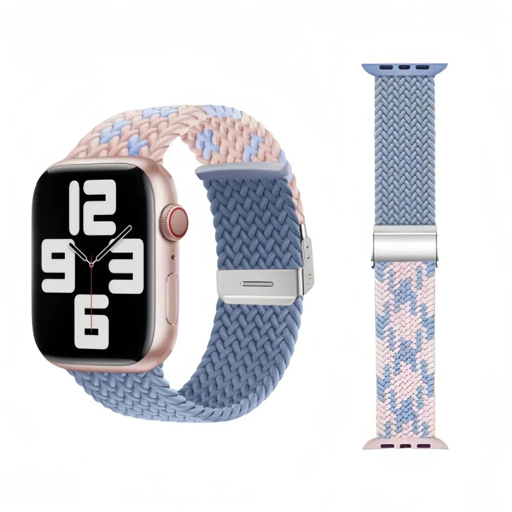 Ремешок для Apple Watch Series 10-11 42 мм/Series 1-9 и SE 38 мм, 40 мм, 41 мм/тканевый эластичный ремешок для фитнеса, цельный