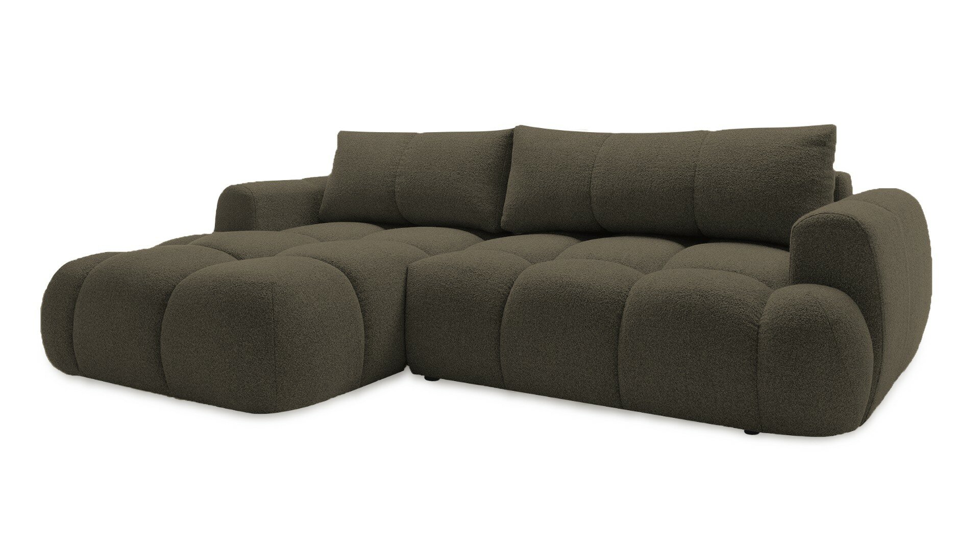 Диван с оттоманкой Маринара Strong 06 FM 242x144x80 см, коричневый Рогожка, еврокнижка Фиеста