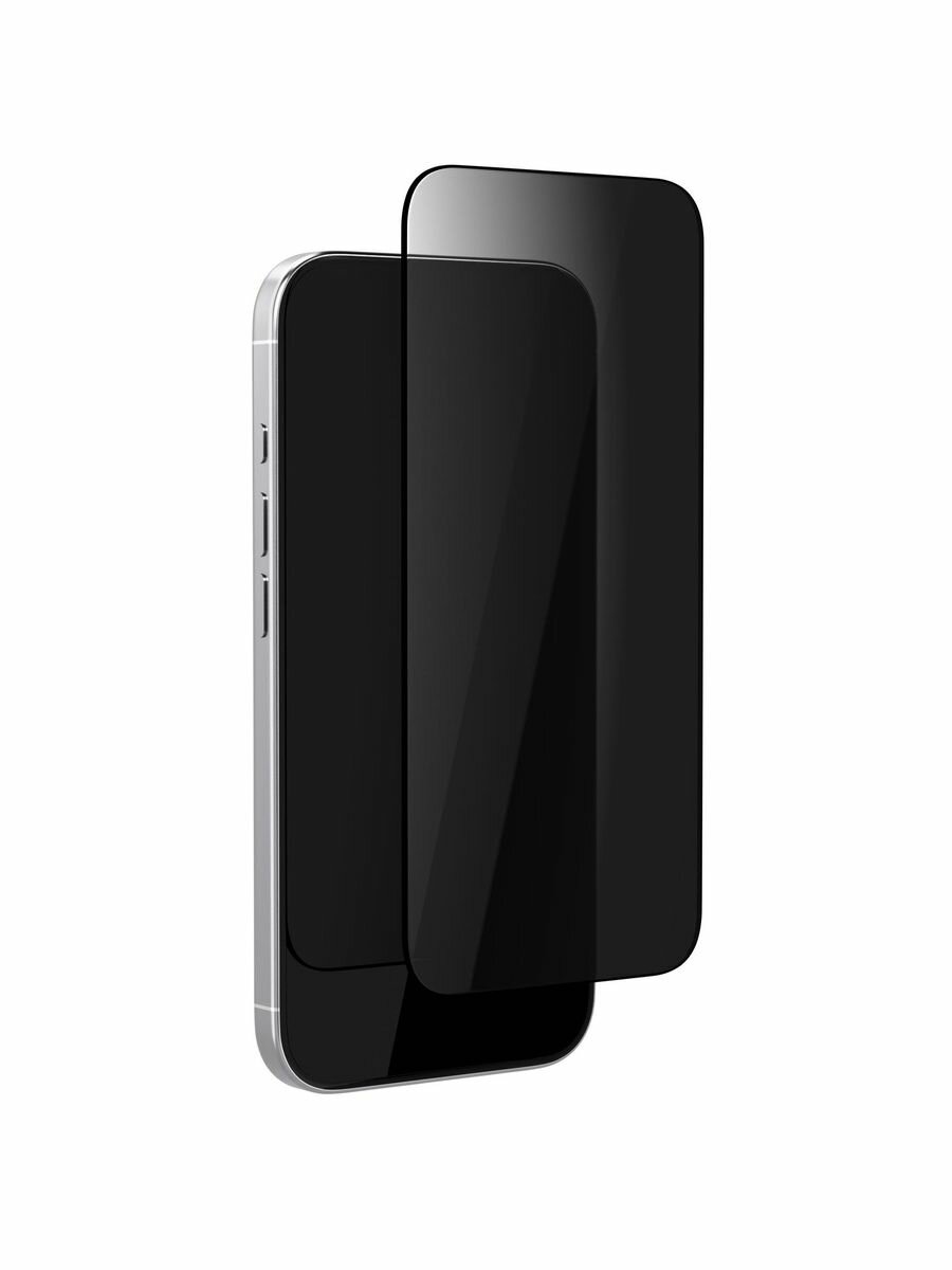 Стекло защитное 2.5D VLP Privacy Glass для iPhone 17/17 Pro/16 Pro, с черной рамкой