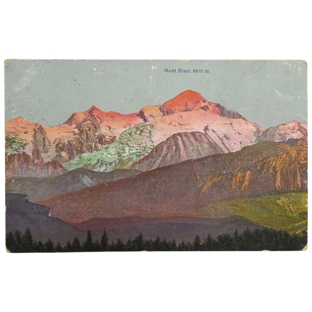 Почтовая открытка "Монблан, 4810 метров" 1905-1917 гг. Швейцария №2