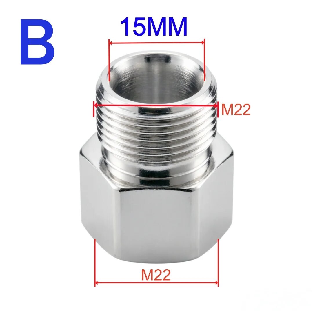 Переходник мойки высокого давления M22 15 мм