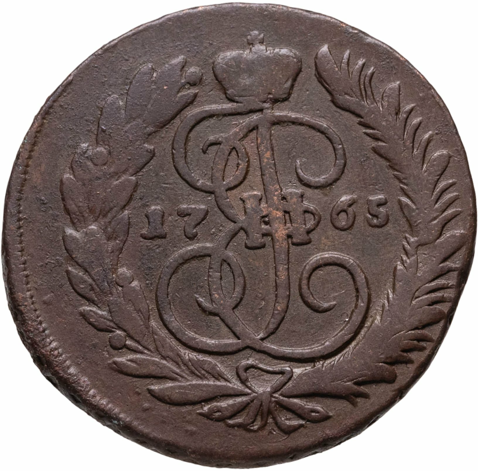 2 копейки 1765 ММ, Медь, в сохранности XF