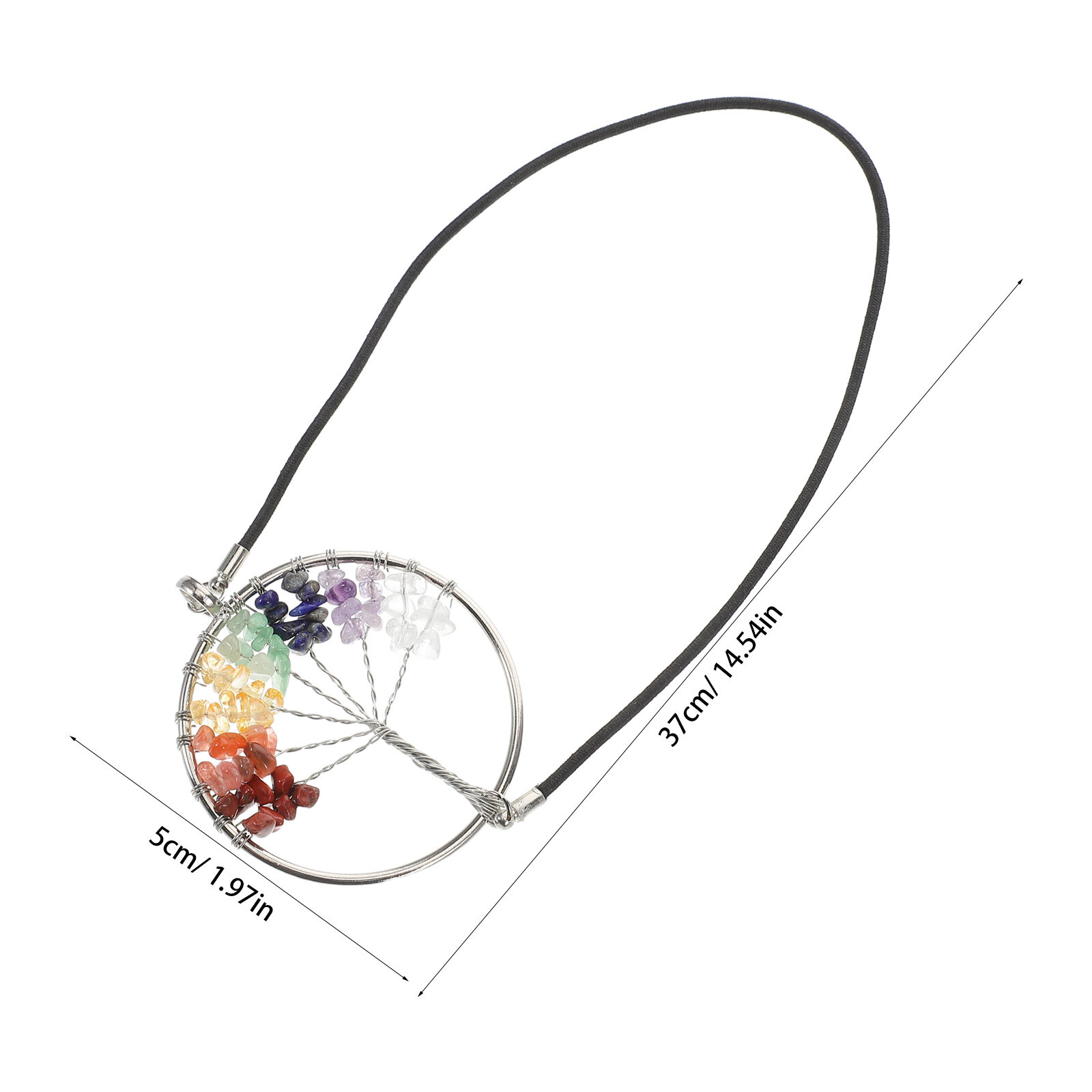 Закладка С Кристаллами В Виде Дерева На Упругом Шнуре Ручной Работы 37.00X5.00X1.00Cm