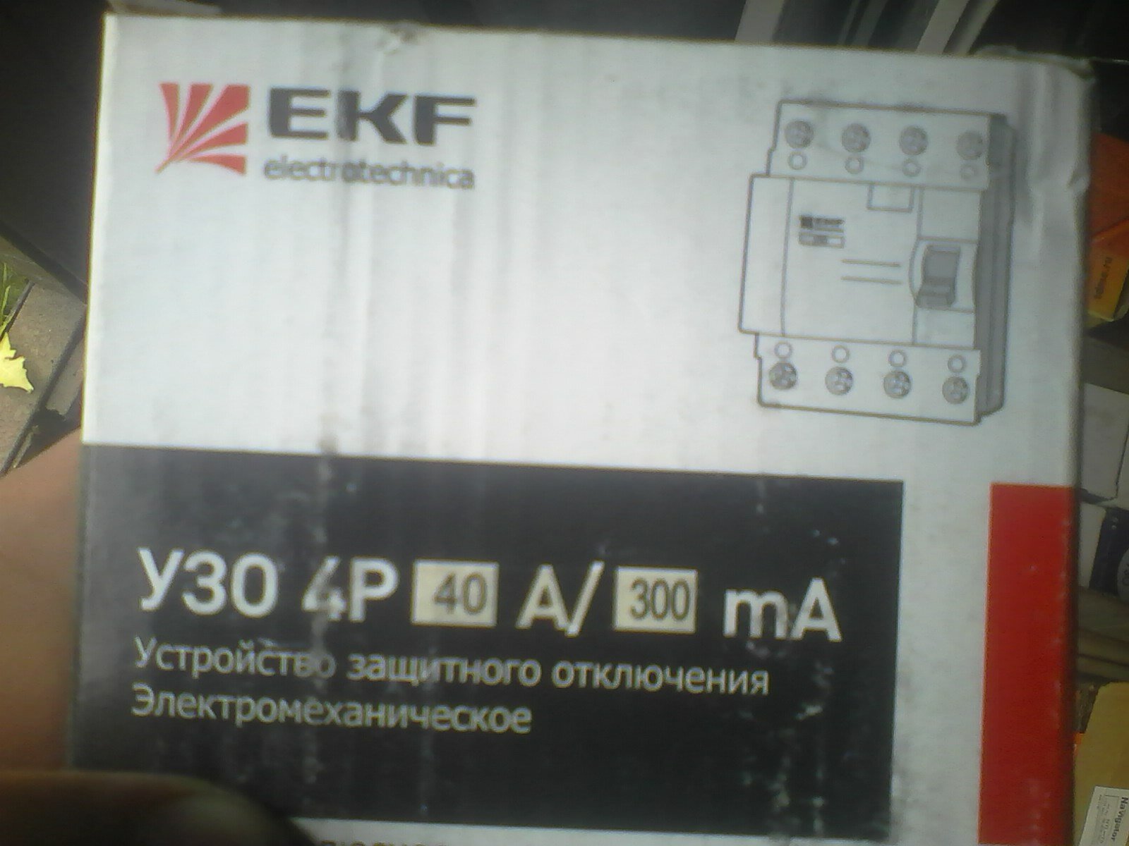 Выключатель дифференциального тока (УЗО) EKF 4 полюса, тип AC, 40A, 300mA, электромеханический