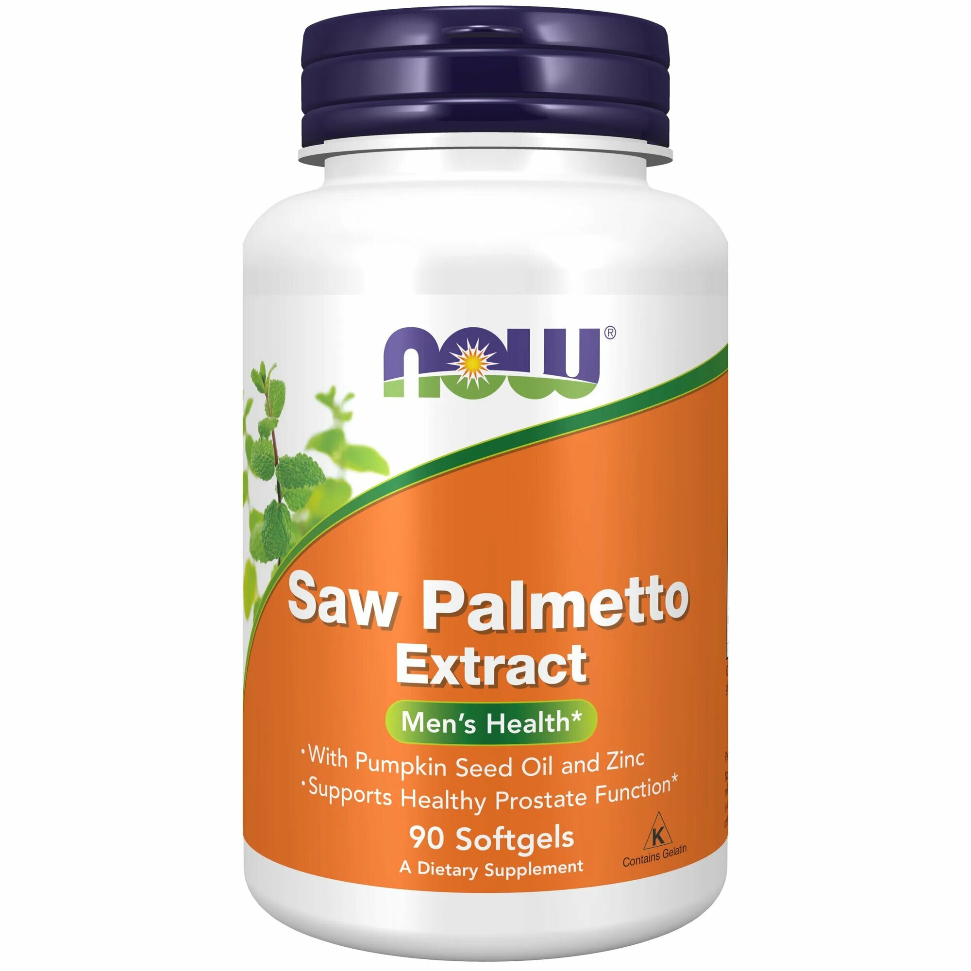 NOW Saw Рalmetto Berries, Со Пальметто (Ягоды пальмы Сереноа) + Масло семян тыквы + Цинк, 90 капсул, для мужчин