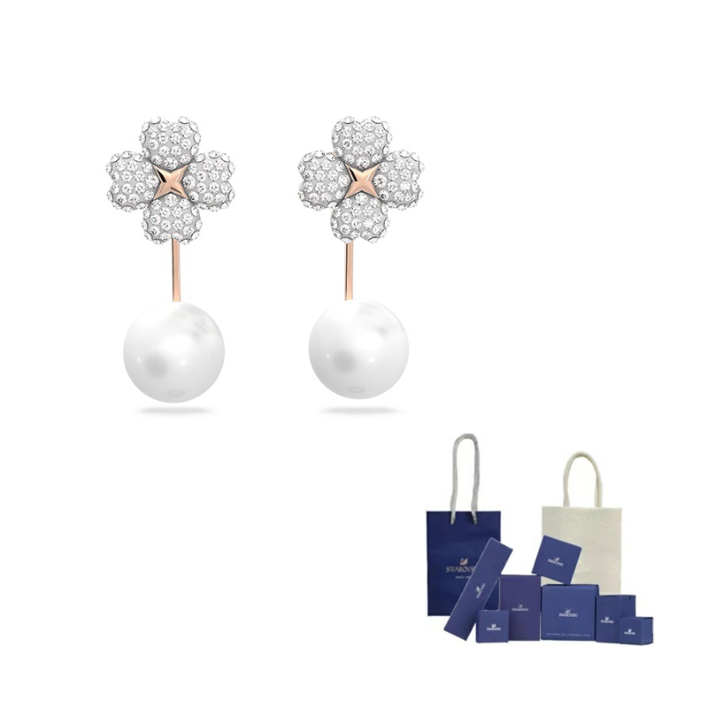 Серьги пусеты, кристаллы Swarovski