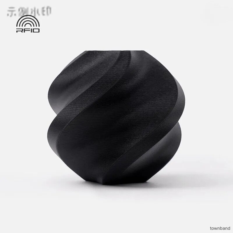 Bambu Lab PLA Matte: прочность, легкое отслаивание, высокая скорость печати, RFID. Матовый угольно-черный 11101 1 кг с катушкой