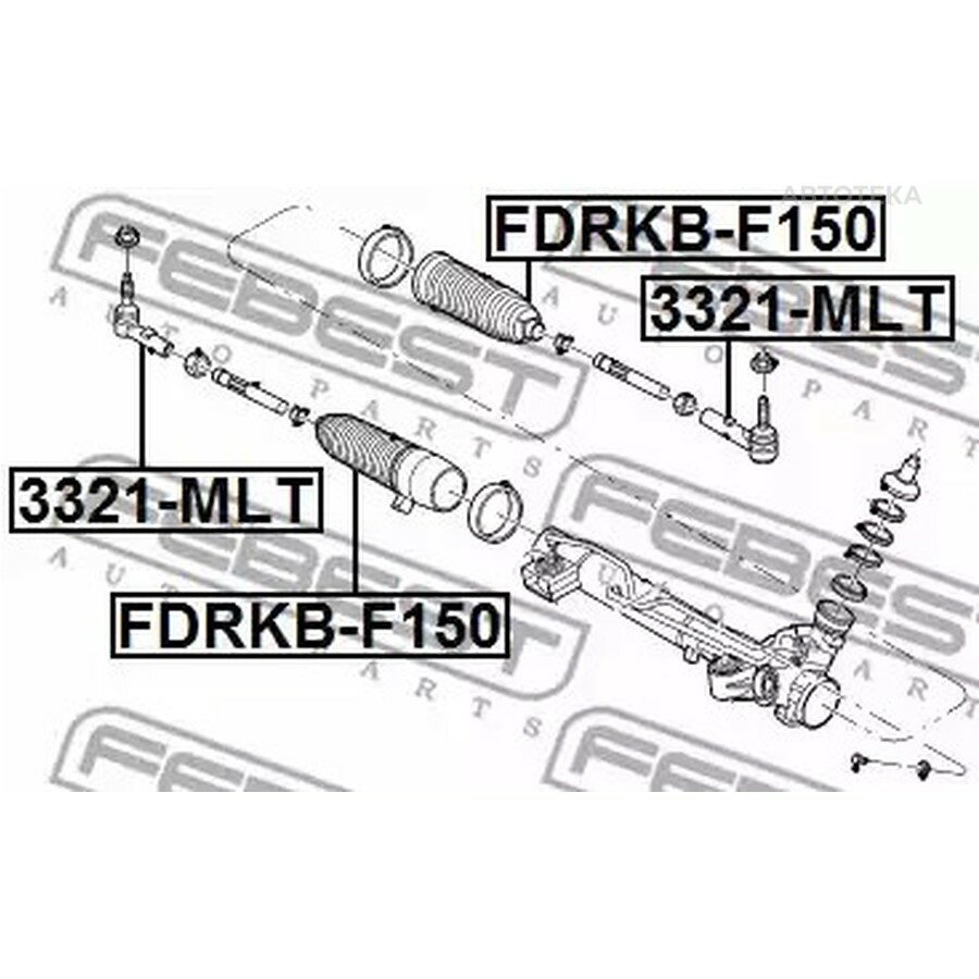 Пыльник рулевой рейки FORD F150 04-14. FEBEST FDRKBF150