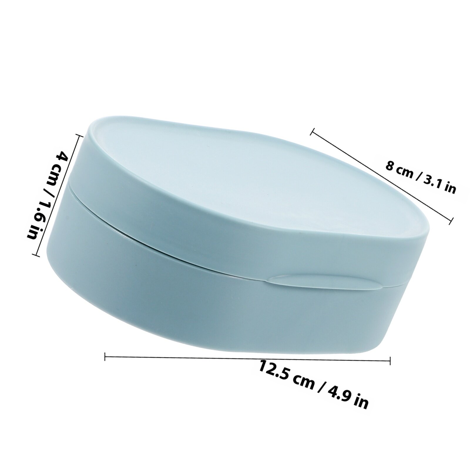 Синяя Переносная Мыльница С Крышкой Для Путешествий 12.50X8.00X4.00Cm
