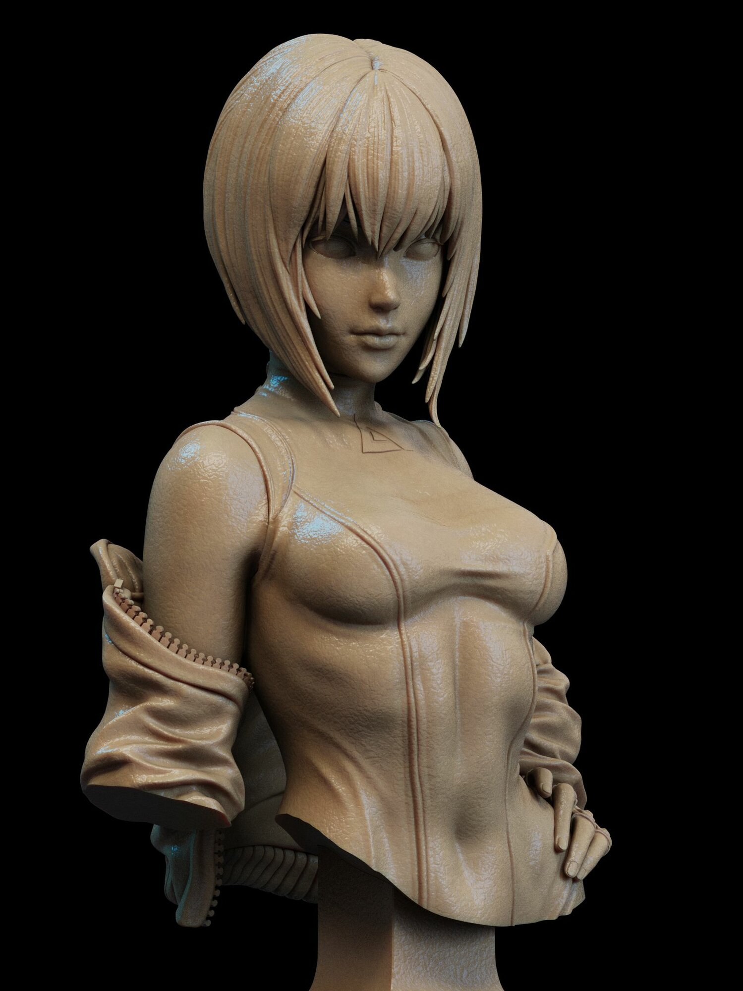 Сборная модель Motoko Kusanagi (Ghost in the Shell), бюст, 100мм для покраски