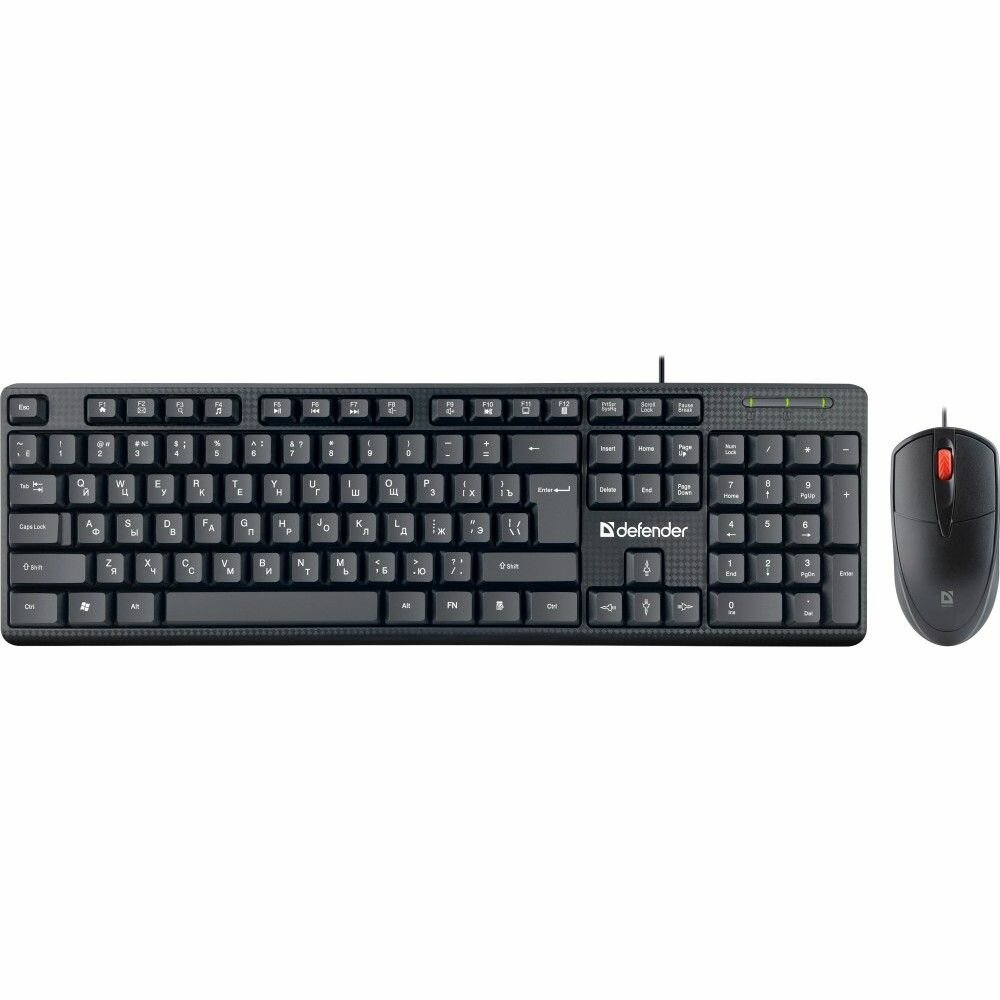 Комплект клавиатура+мышь проводной DEFENDER Line (Линия) C-511 черный (USB, 1000dpi) (45511)
