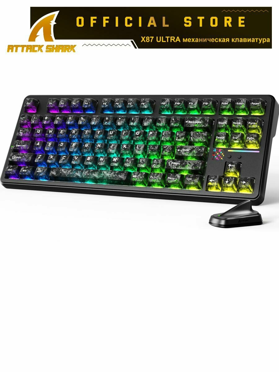 ATTACK SHARK Игровая клавиатура беспроводная X87 ULTRA, (Attack Shark), Английская раскладка, черный