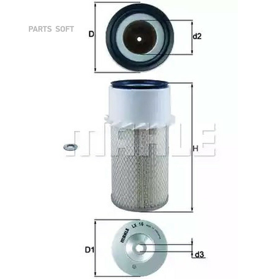 MAHLE LX16 Фильтр воздушный ()