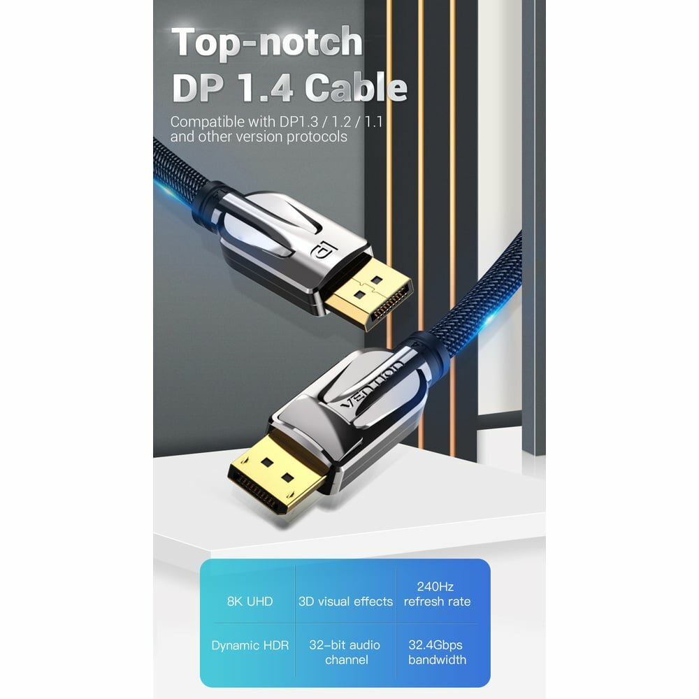 Кабель Vention DisplayPort v1.4 20M/20M - 3м HCABI — фото 1